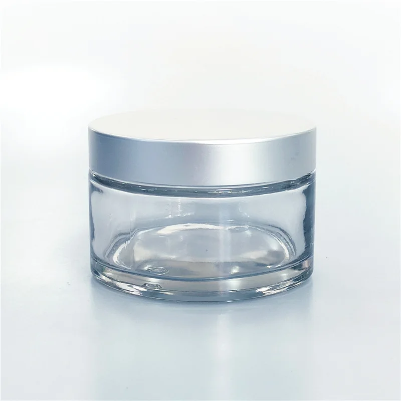 Cosmetic Packaging Large Clear 200 Gram 200 Ml Round Bottom Glass Cream ...
