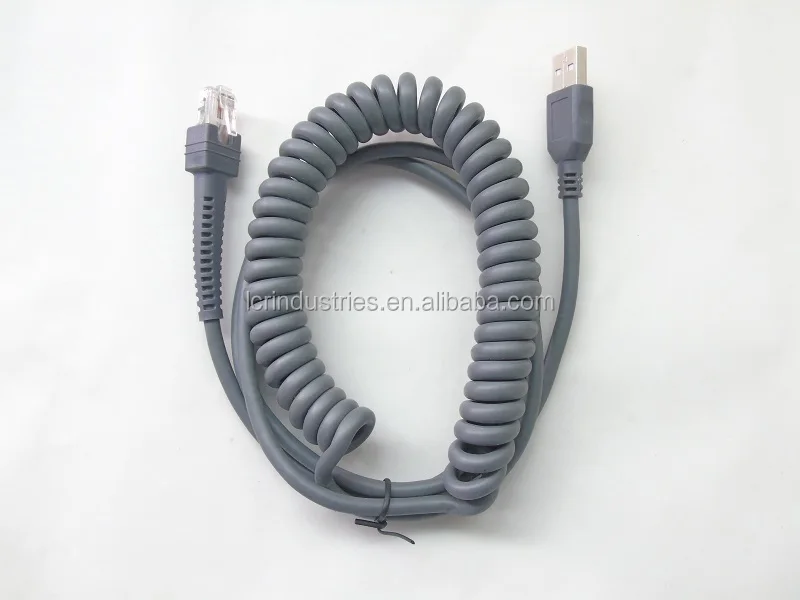 3m Coiled RJ45 to DB9 RS232 Serial Cable for Barcode Scanners