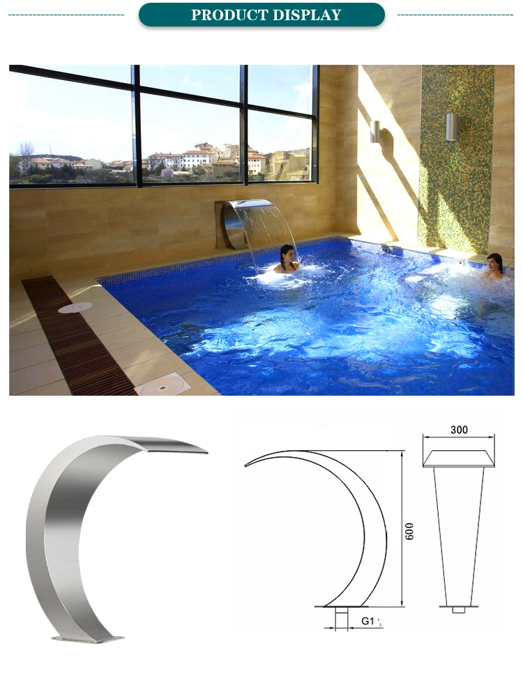 Swimming Pool Water Curtain Cascade Spillway Waterfall For Water Pool ...