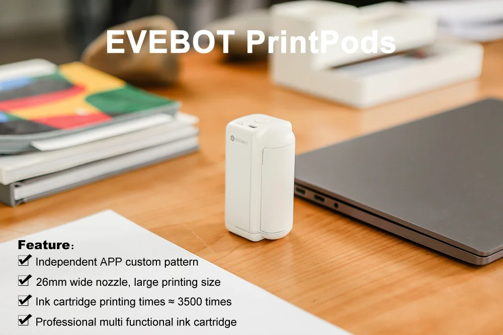 Evebot Printpods Mini Handheld Portable Printpen Multi-function Inkjet ...
