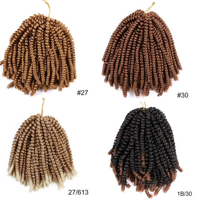 Spring Twist Crochet Hair Braids Curly Fluffy Bomb Twist Spring Curl ...