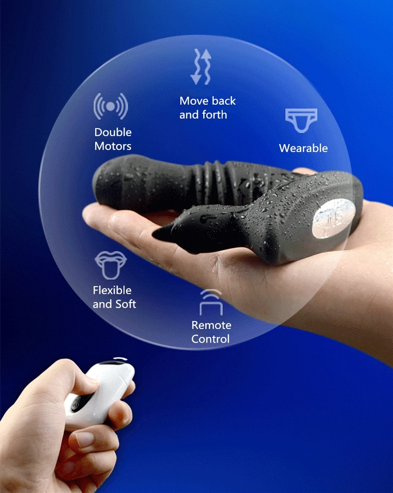 Rechargeable Thrusting Tongue Anal Probe Butt Plug Prostate Massager ...