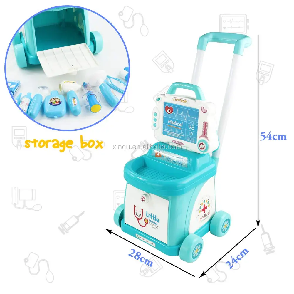 Doctor Set Kids Medical Trolley Toy For Kids Role Play Doctor Play Set ...