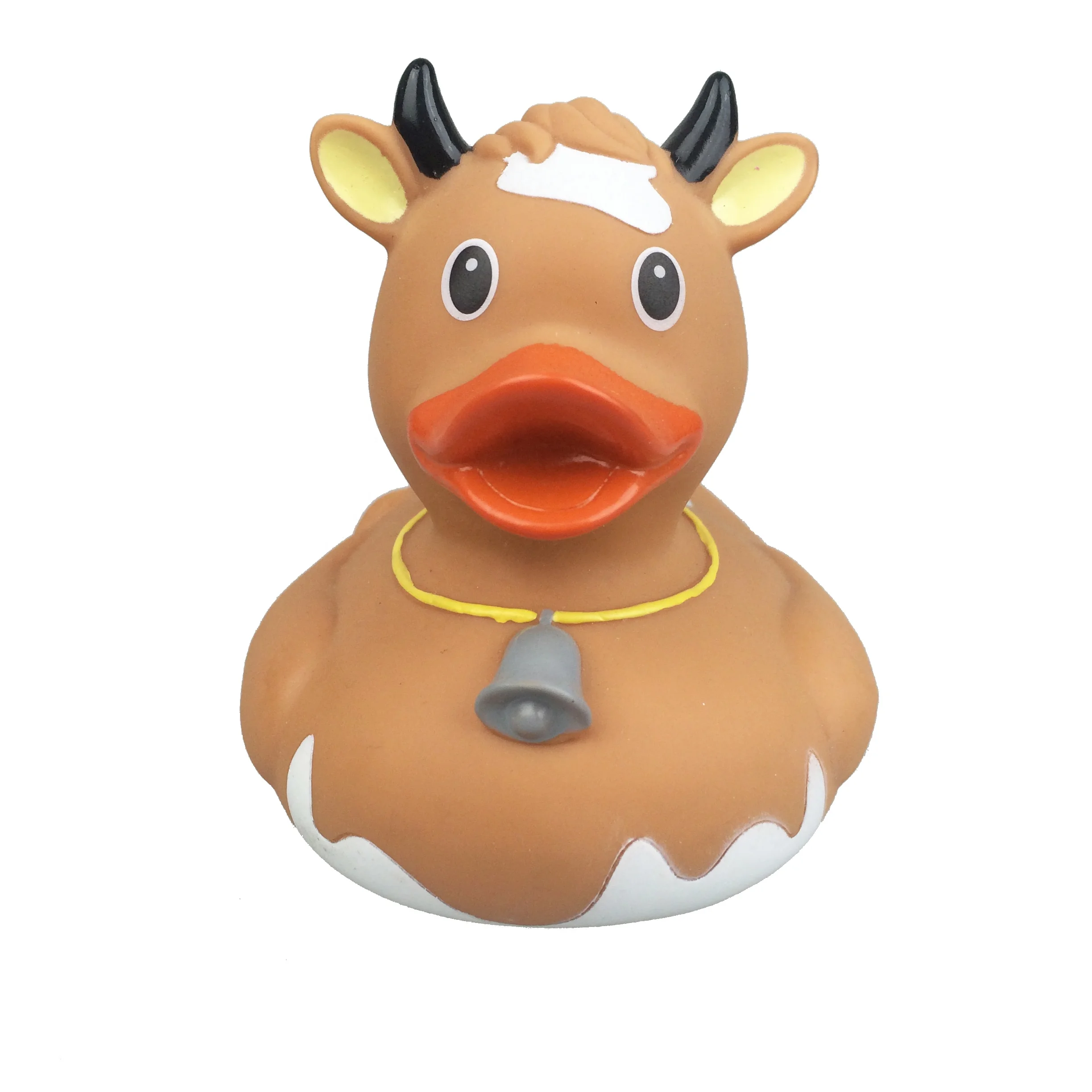 Custom Small Cattle Rubber Bath Duck Toys Funny Buffalo Soft Plastic ...