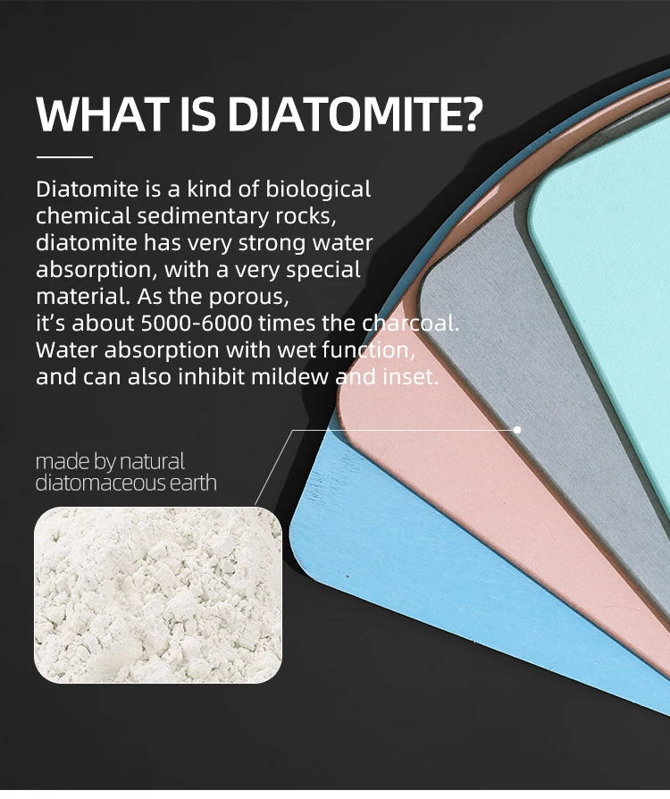 Half Round Anti Slip Diatom Mud Diatomite Diatomaceous Earth Bathroom ...