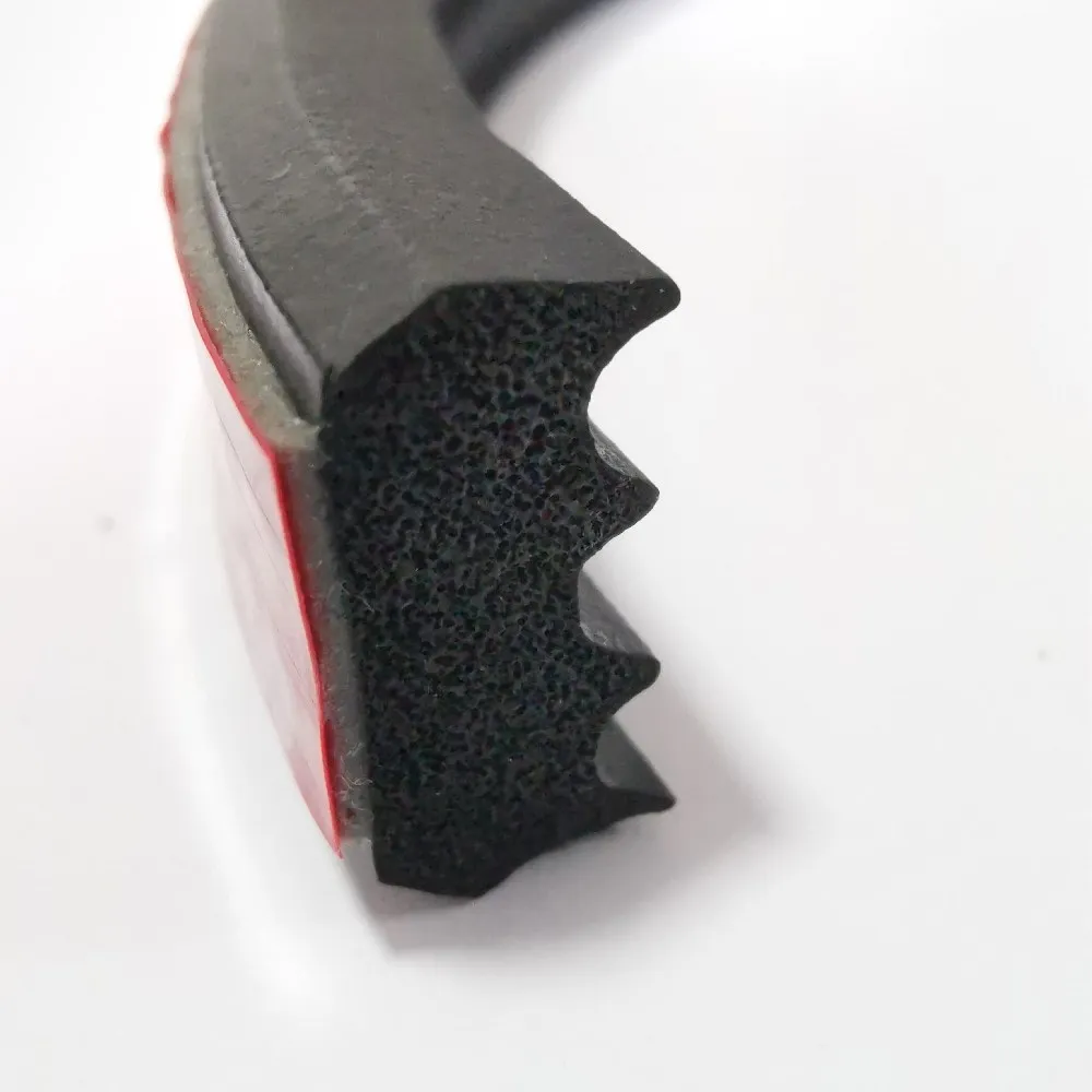 3m Tape Adhesive Epdm Rubber Foam Ribbed Rectangular Sealing Strip ...