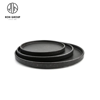 Wholesale Restaurant Round Black Dinnerware Matte Ceramic Plates - Buy ...