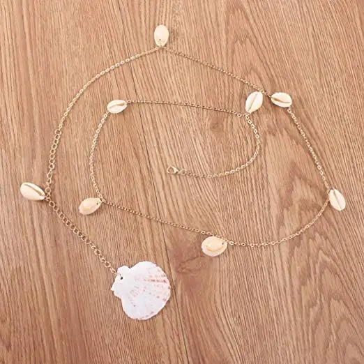 Seashell Waist Chain with Gold Shells & Tassel - Sexy Summer Jewelry