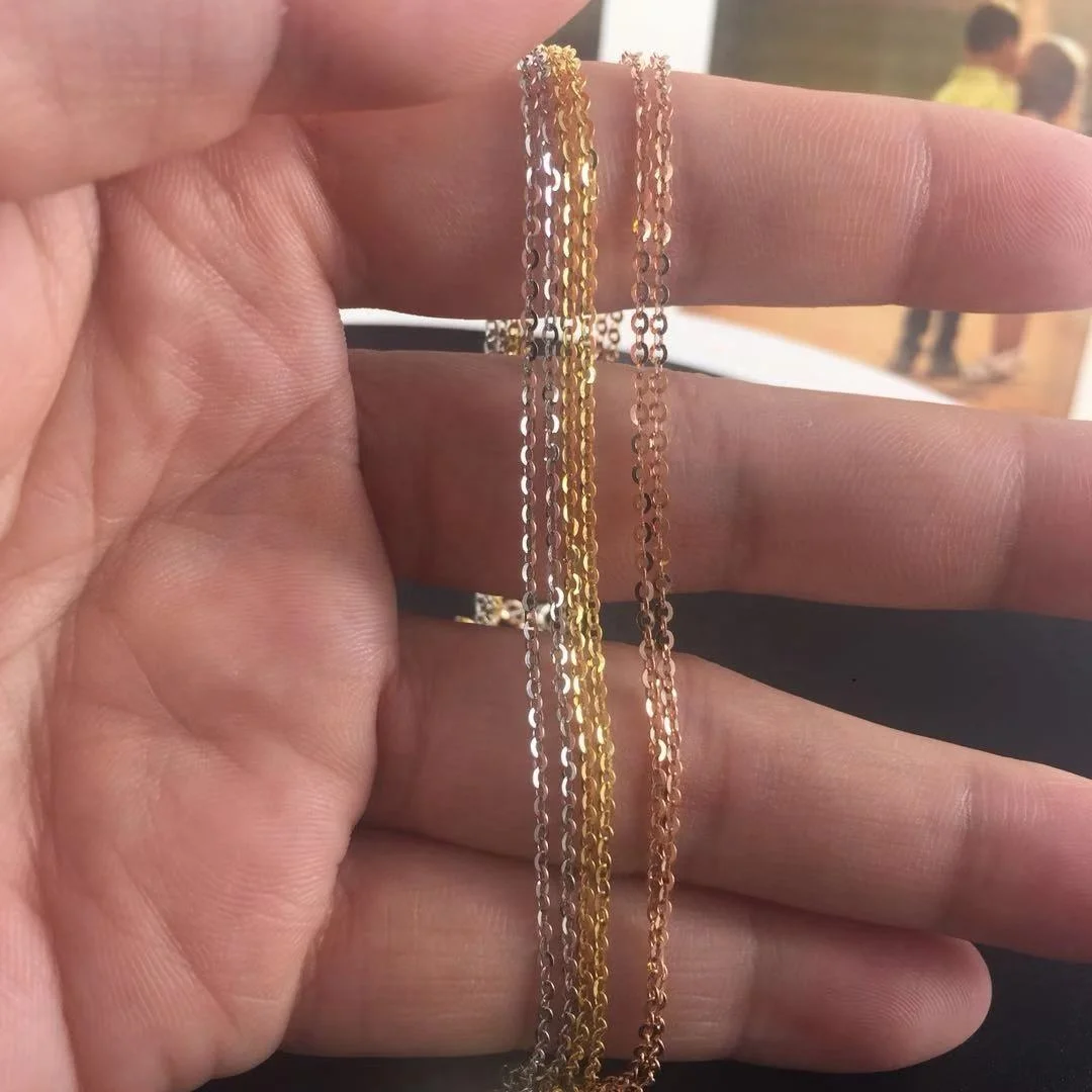 Female Pure 14k Yellow Gold Chains Without Pendant Accessories Custom ...