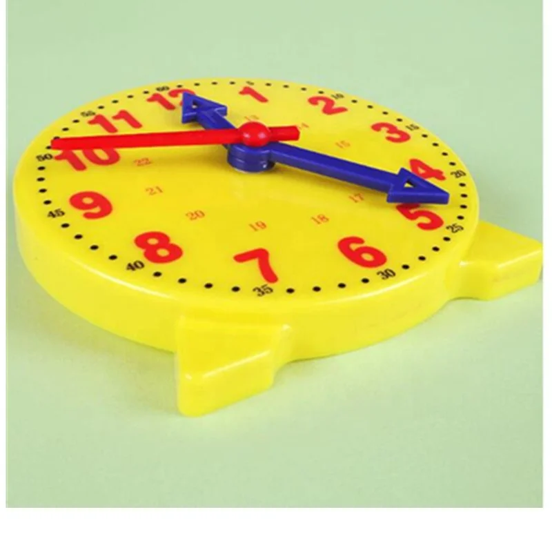 Yellow Plastic Demonstration Clock For Kids To Tell Time Student Clock ...