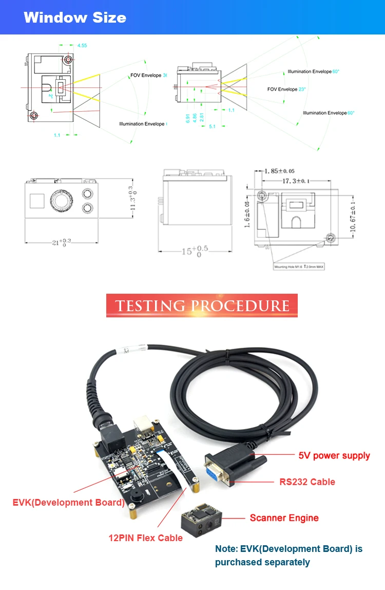 Lv30-mini Size Qr Code Scanner Module Laser Positioning Cmos Embedded ...
