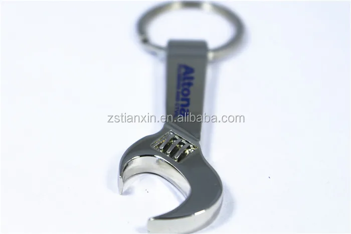 Custom Metal 3d Wrench Shape Bottle Opener With Keyring Spanner - Buy ...