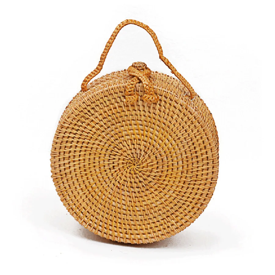 New Natural Rattan Style Straw Bag Beach Strawberry Ladies Rattan Bag ...