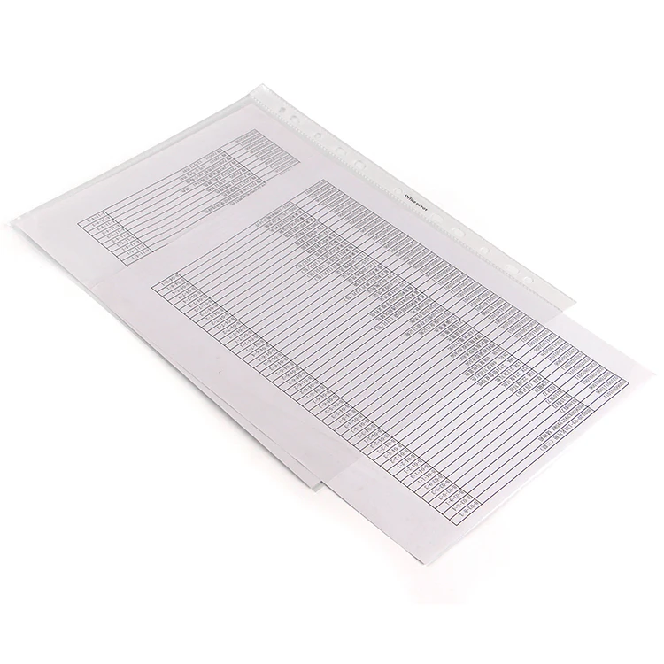 11 Hole A4 Size Plastic Pp Transparent File Folder Hole Punch Sheet ...