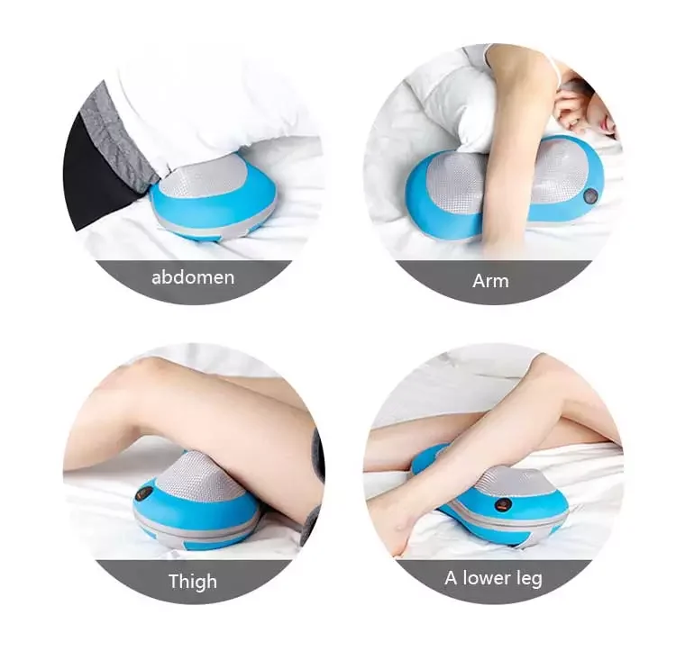 8 Roller Blue Neck Massager Car Relaxation Massage Electric Shoulder Back Heating Kneading
