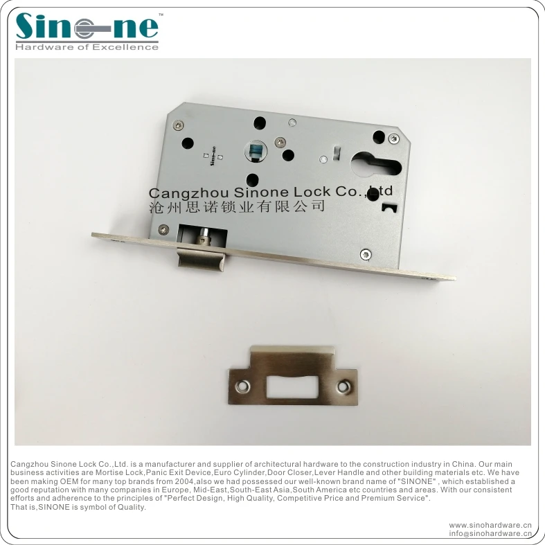 70mm Backset Euro Fire Rated Mortise Latch Bolt Lock Body