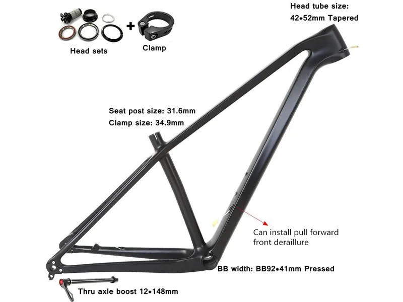2020 New Arrival M8 Full Carbon Mtb Frame 29 Thru Axle 12*148mm Carbon ...
