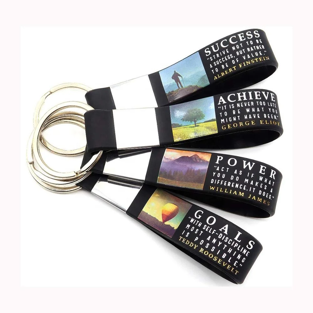 Wholesale Bulk Corporate Key Chains Motivational Quote Silicone ...