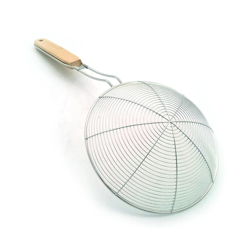 Kitchen Tool Frying Mesh Strainer Skimmer Stainless Wood Handle Fine ...