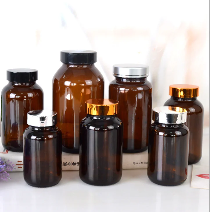 Various Specifications Wide Mouth Brown Amber Medicine Container Pill ...