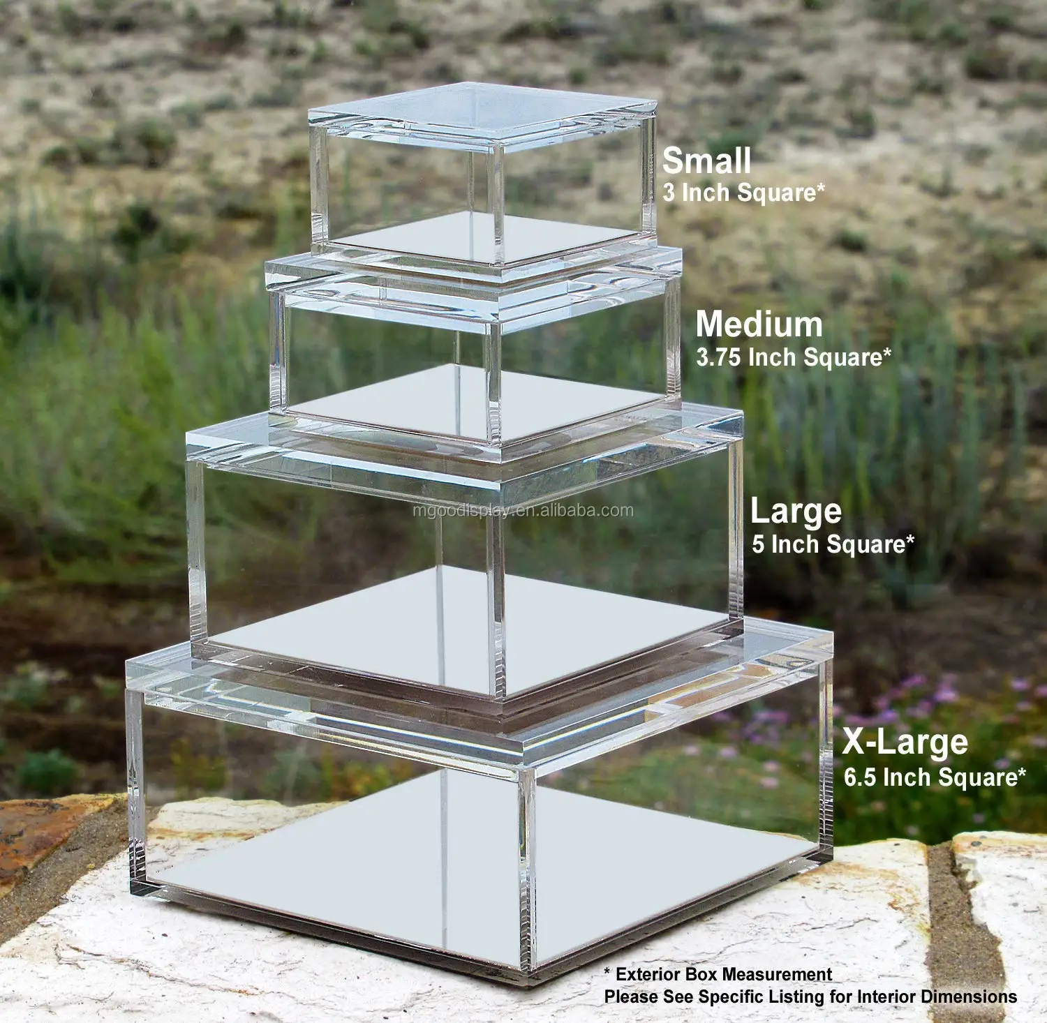 Officegoods Acrylic Display 5 Inch Box With Lid,Organize,Display,Store ...