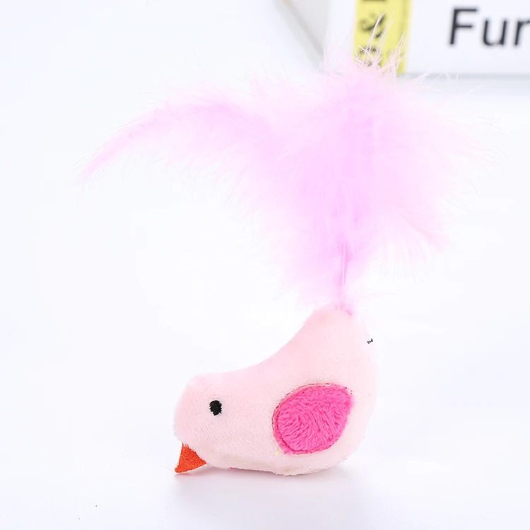 Plush Bird With Feather Cat Toy Pet Products Wholesale In Stock Fast ...