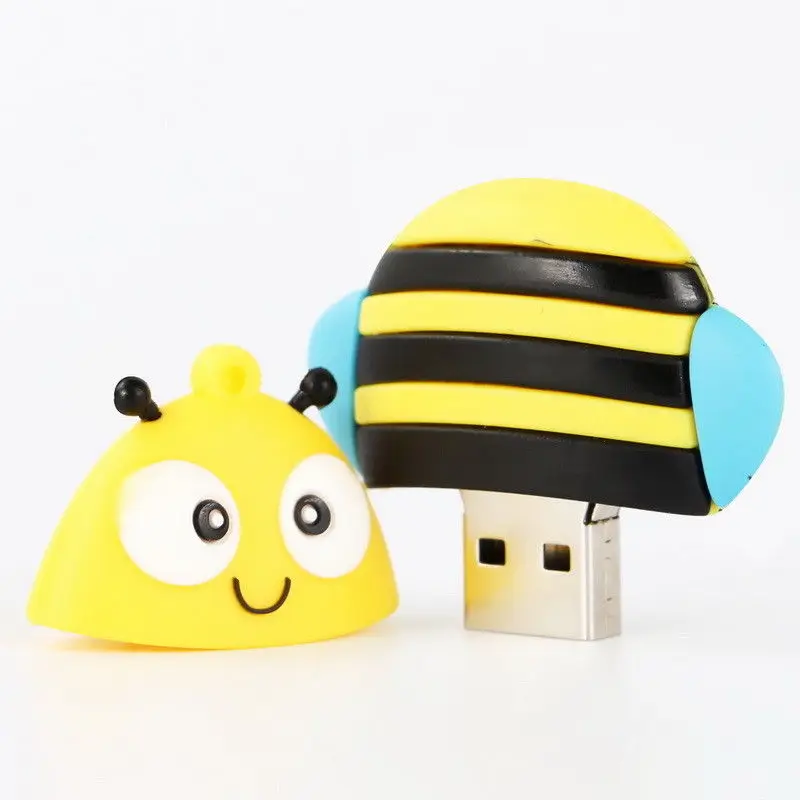 Pvc Soft Rubber Honey Bee Shape Usb Memory Stick 4gb 8gb 16gb 32gb Cute ...
