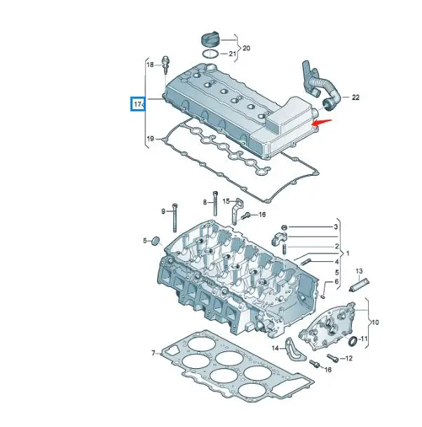 Untuk VW Audi Penutup Katup Motor Mesin untuk Porsche Cayenne TOUAREG ...