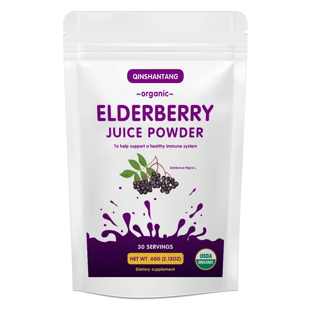 Usda.eu 100% Organic Pure Natural Elderberry Organic Powder Pack Black ...