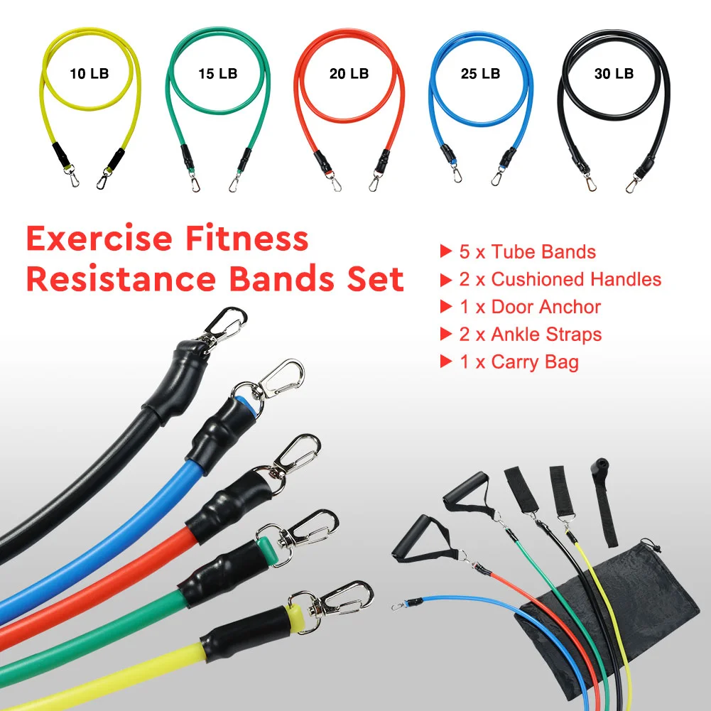 11pcs Resistance Band Set - Versatile Fitness Solutions