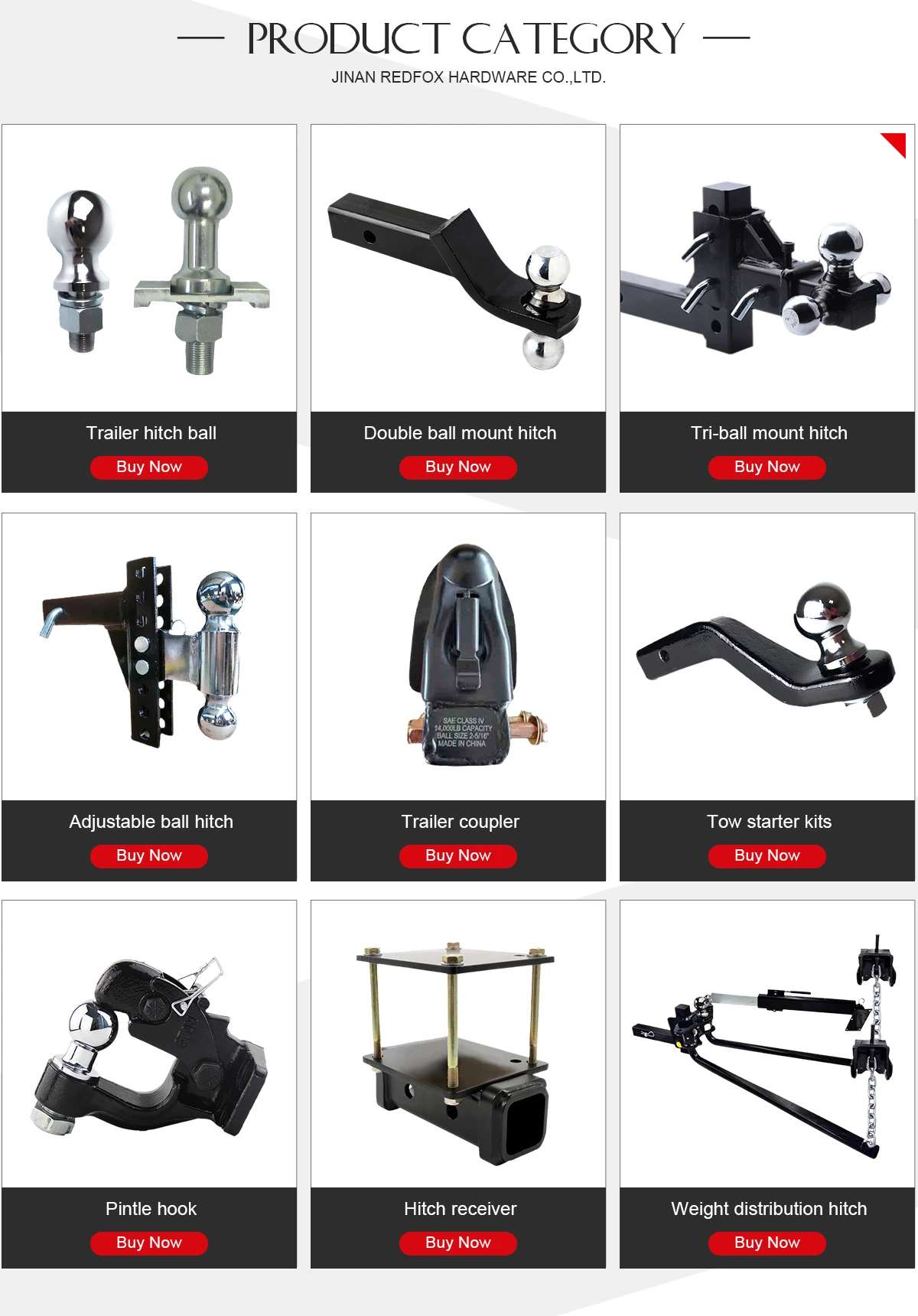 Jinan Redfox Hardware Co., Ltd. - towing products, trailer products