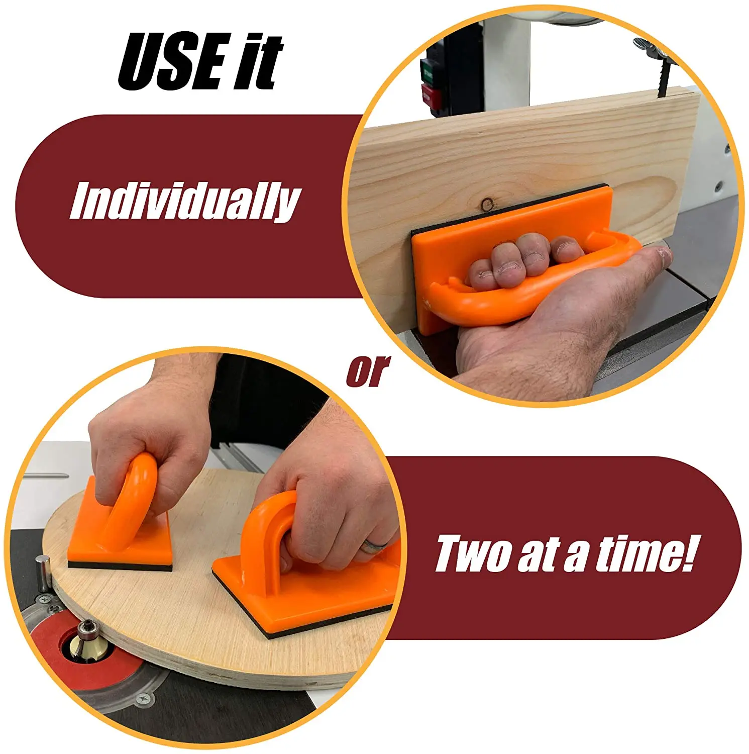 Safety Woodworking Push Block and Stick Package - Ideal for Woodworkers