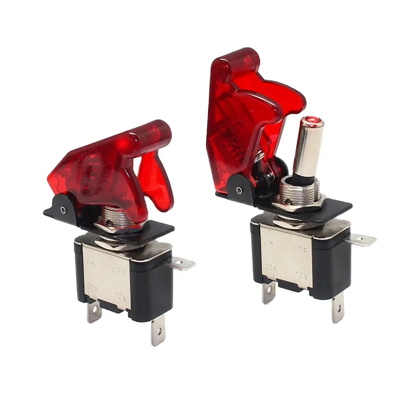 12v 20a Rocker Switch With Transparent Protection Cover For Racing Car ...