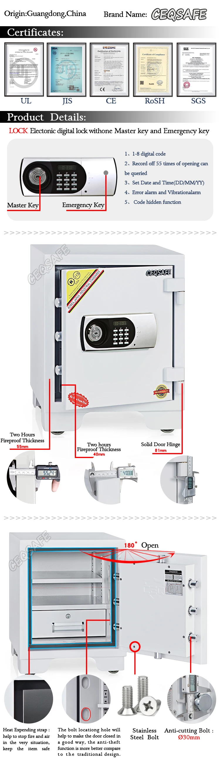 Small Digital Biometric Safety Boxes Electronic Digital Lock Ceq Safe ...