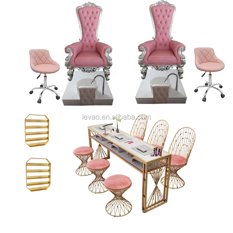 Pink Nail Salon Table - Stylish & Functional Furniture