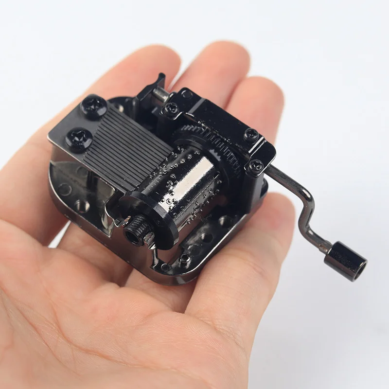 Custom Hand Crank Music Box Movement - Sankyo Silver Plated