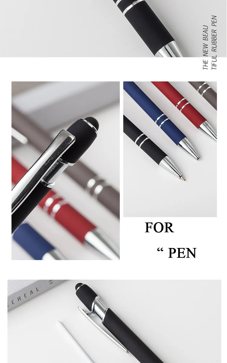 Customized Logo Stylus Pens - Promotional 2 in 1 Touch Screen Pens
