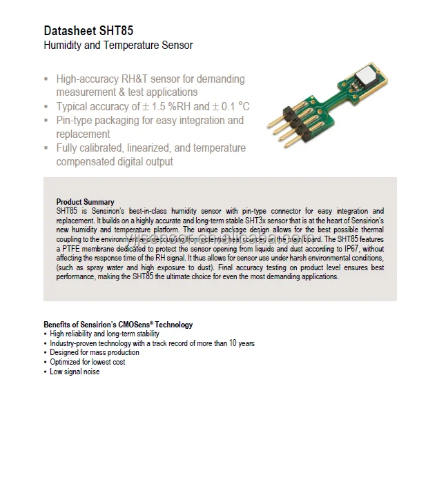 YJJ Digital Temperature and Humidity Sensor SHT85 (RH/T)