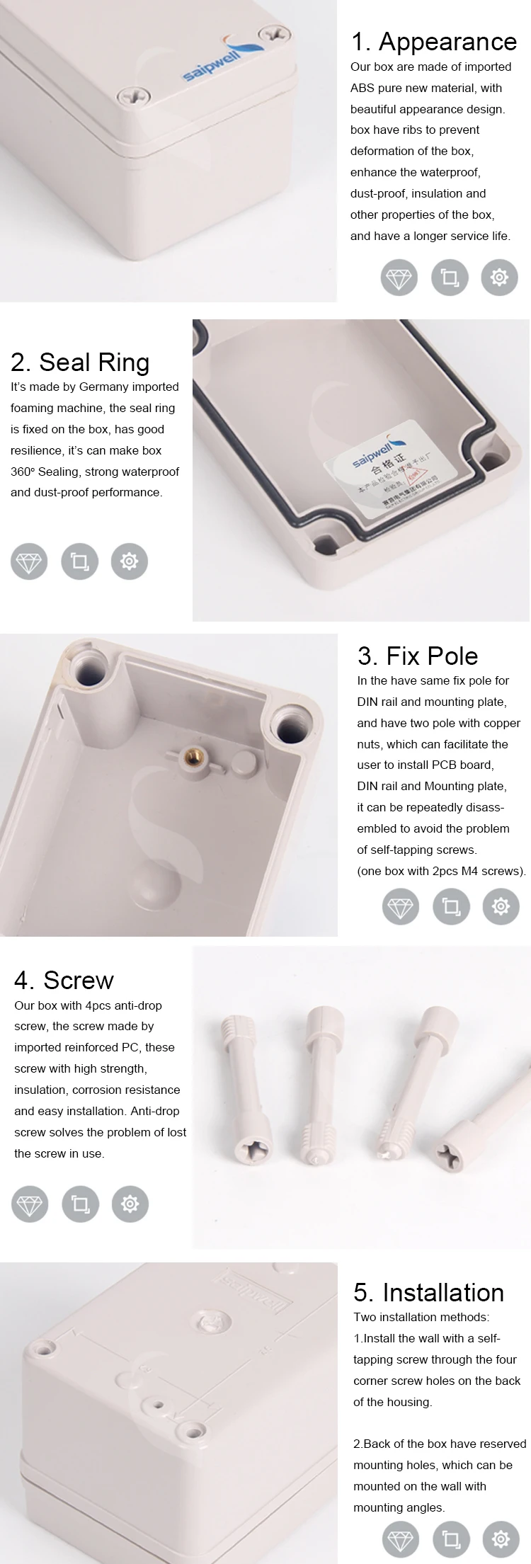 Saipwell Custom Project Box - Waterproof Junction Enclosure