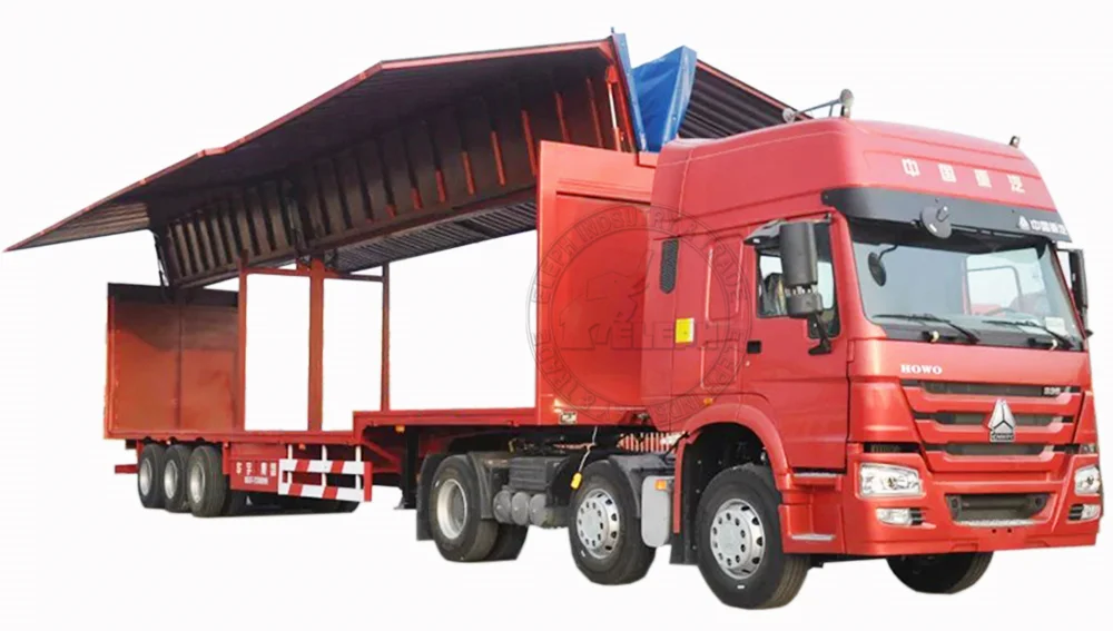 Wing Open Box Type Van Semi Trailer For Goods Transporter Trucks - Buy ...