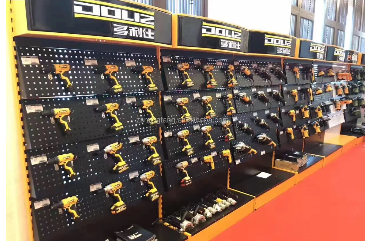 Metal Display Shelf Stand Rack With For Tool Shop Hardware Store Power ...