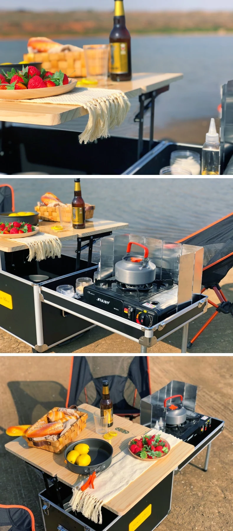 Outdoor Camping Portable Folding Multifunction Camping Box Cooking ...