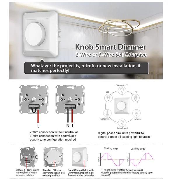 New Zigbee 3.0 600Watts led dimmer no neutral or with neutral optional ...