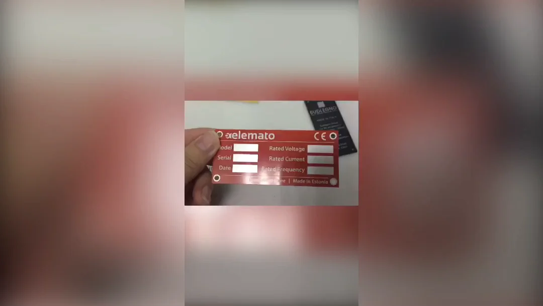 Industrial Equipment Metal Nameplate Printed And Engraved Aluminum ...