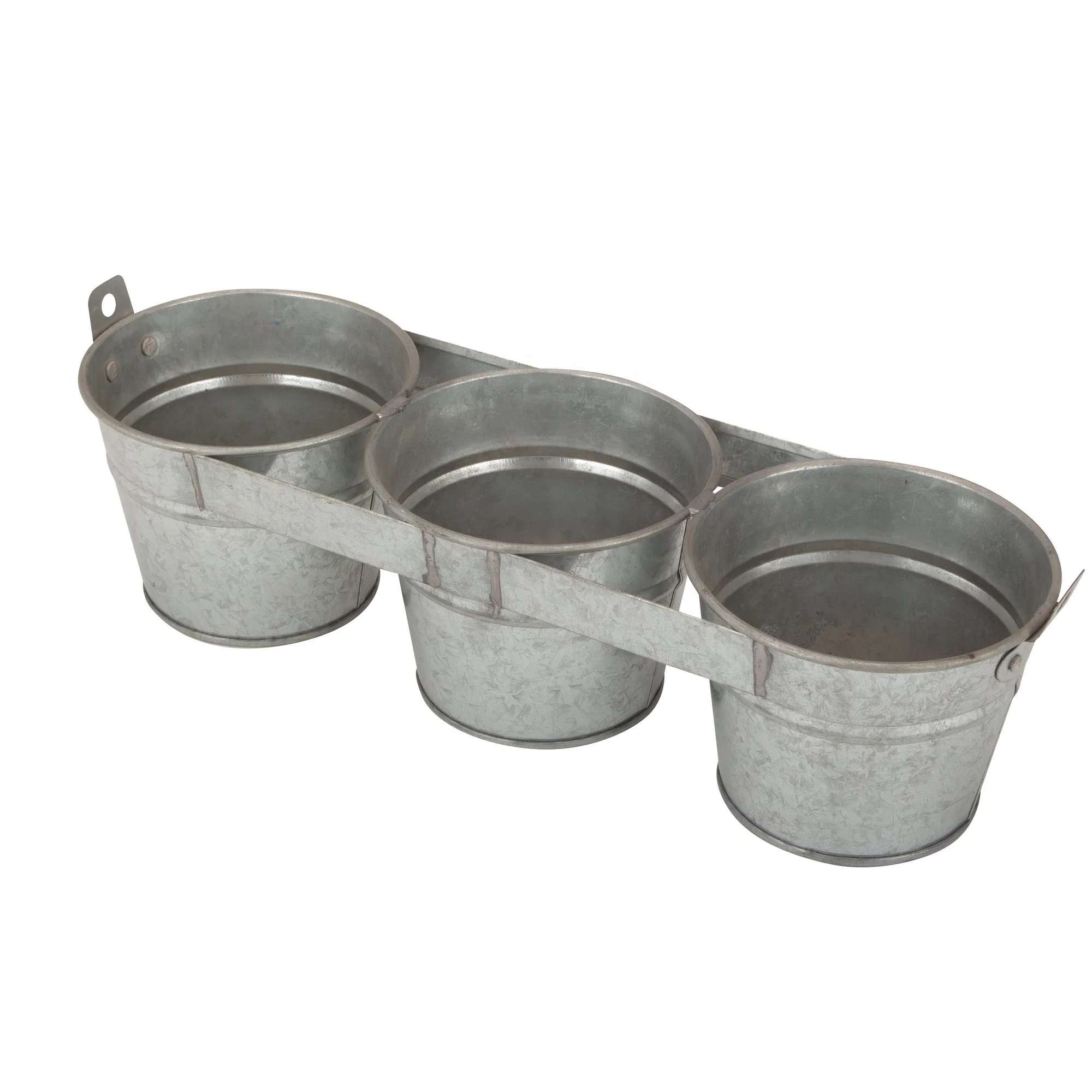 Galvanized Decorative Mini Metal Flower Pot Set 3| Alibaba.com