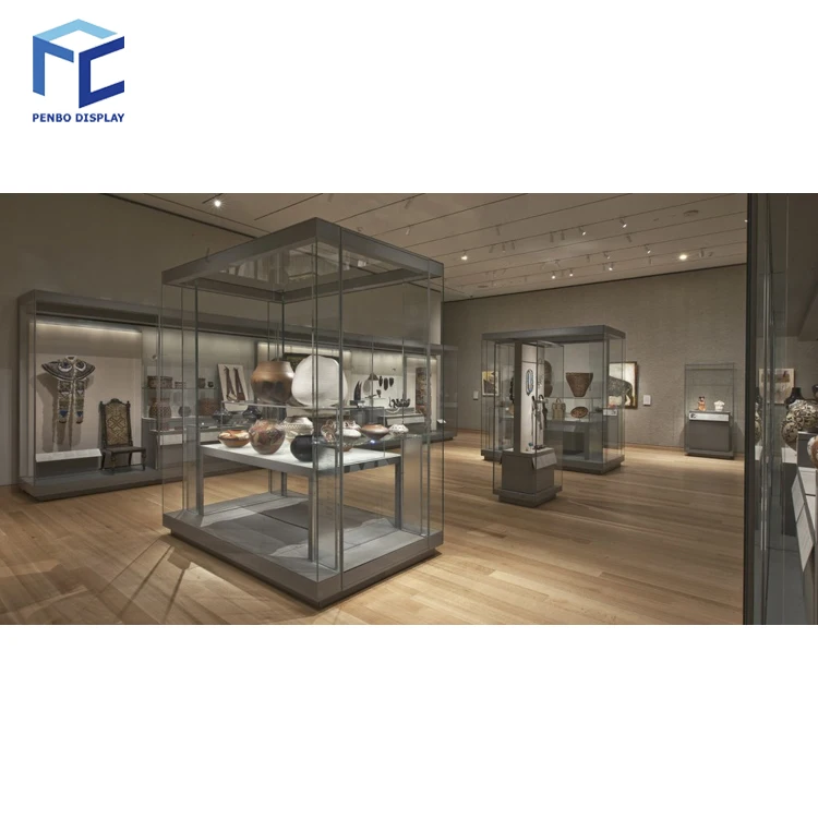 Tempered Glass Museum Display Showcase for Museum