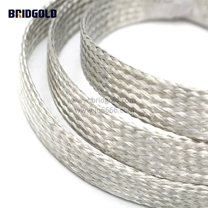 Flat Tinned Copper Braid - 7/8'' Width, 50' Length