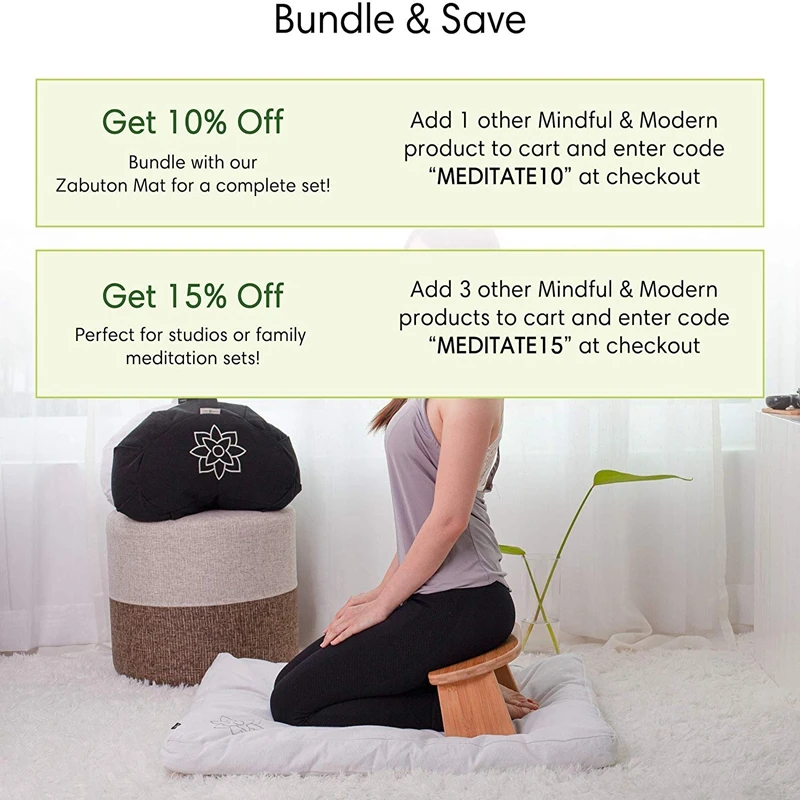 Bamboo Folding Meditation Bench Wooden Seiza Kneeling Stool Bamboo Yoga ...