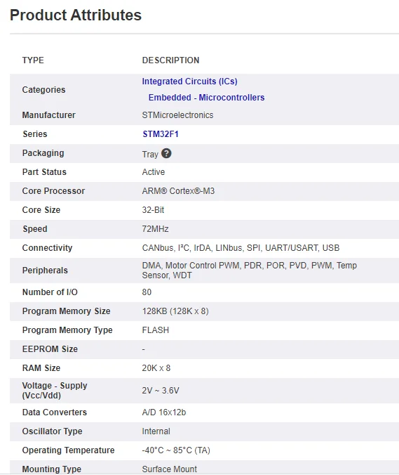 Electronic Components Microcontroller Ic Stm32f103vbt6 Ic Chip Mcu 32bit 128kb Flash 100lqfp ...
