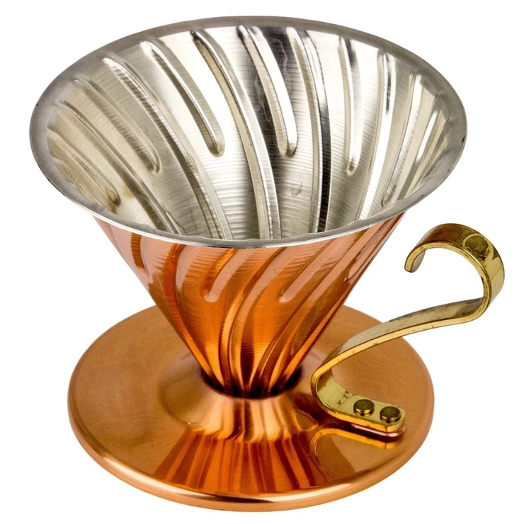 9oz Double Layer V60 Copper Dripper Pour Over Coffee Filter Maker - Buy ...
